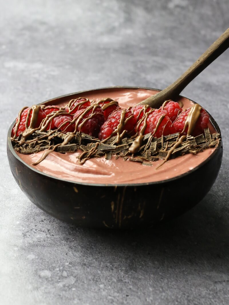 Chocolate Raspberry Smoothie Bowl